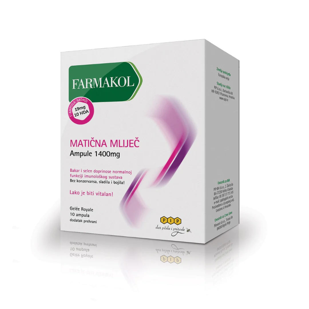PIP Farmakol matična mliječ ampule 10x1400mg - Cvit likarije