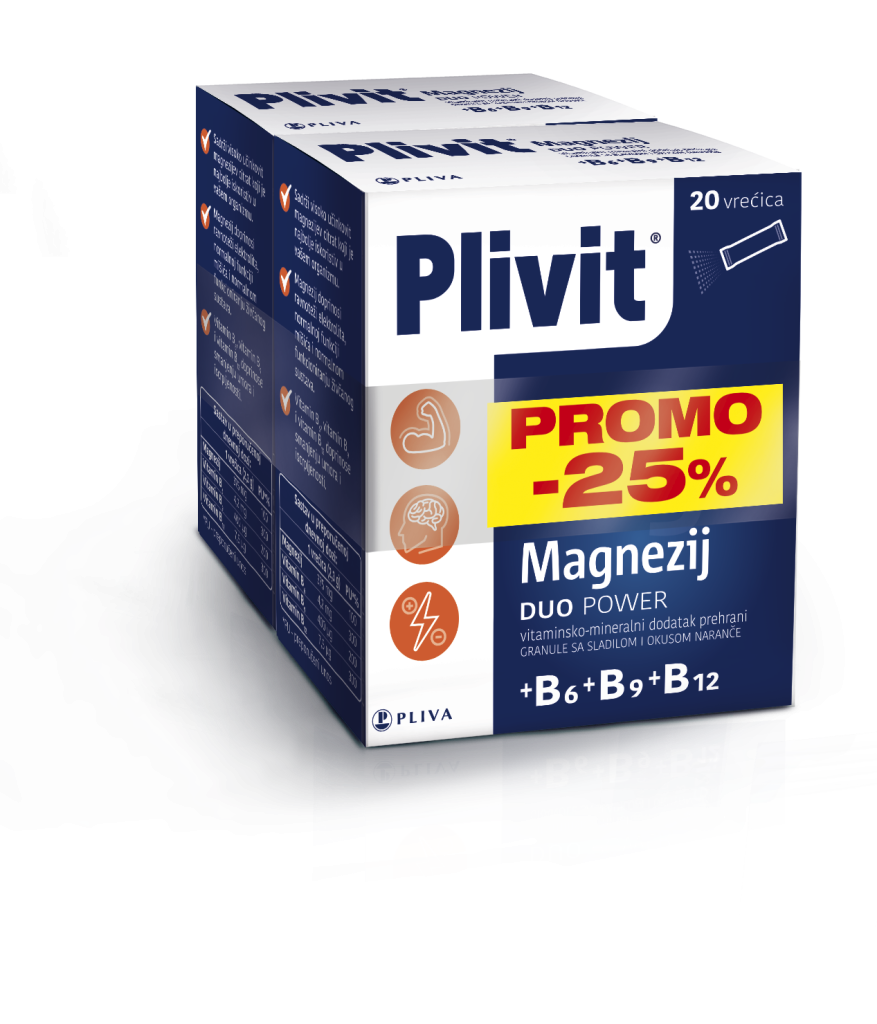 Plivit Magnezij Duo Power granule vrećice a 20 x2 kutije -25% PROMO Za ...